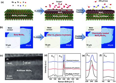 The Two Step Functionalization Of Cvt Grown Multilayer Mose 2 A A