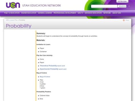 Probability Lesson Plan For 5th 6th Grade Lesson Planet