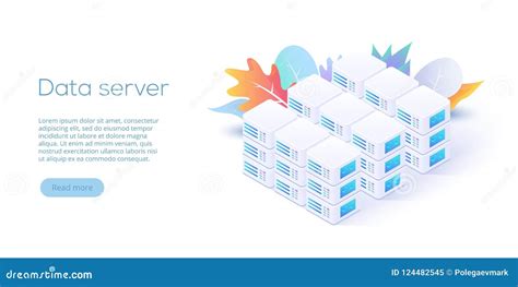 Datacenter Isometric Vector Illustration Abstract 3d Hosting Se Stock Vector Illustration Of