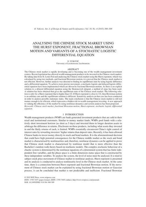 Analysing The Chinese Stock Market Using The Hurst Exponent Fractional Brownian Motion And