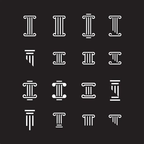 Premium Vector Ancient Columns Icon Set Vector Column Icons Classic