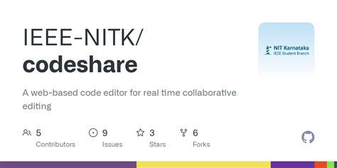 GitHub IEEE NITK Codeshare A Web Based Code Editor For Real Time