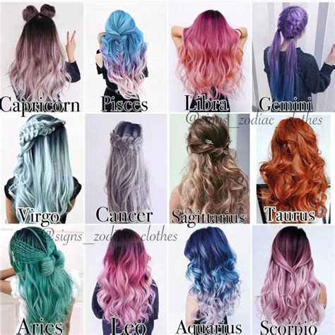 Zodiac Sign Hair Color Chart Zodiac Sign Hair Color Chart