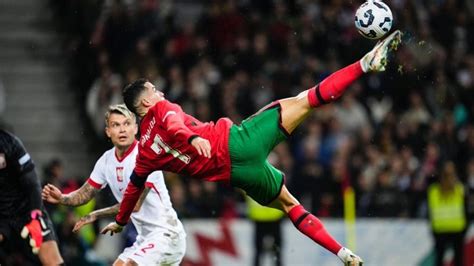 Cristiano Ronaldos Bicycle Kick During Portugal Vs Poland Uefa Nations
