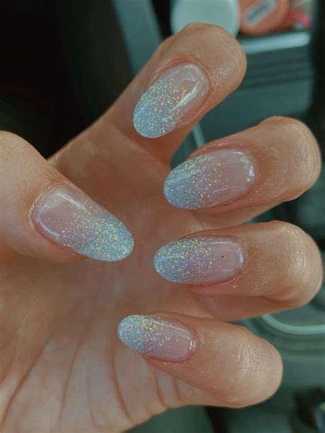 Light Blue Sparkly Acrylic Nails In 2023 Blue Prom Nails Blue