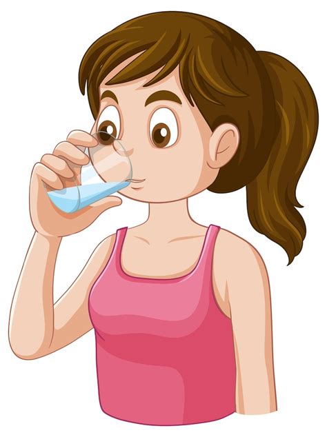 Woman Drinking Water Clip Art Girl Drinking Water Stock Illustrations