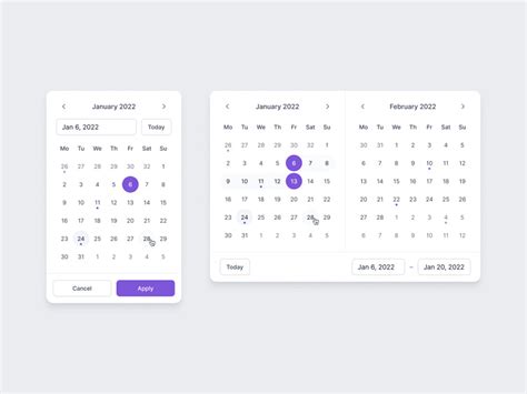 Date Picker Component By Tetiana Sydorenko On Dribbble