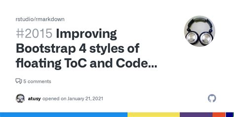 Improving Bootstrap 4 Styles Of Floating Toc And Code Drop Down Menu