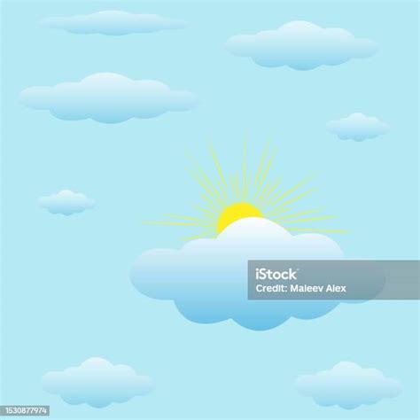 날씨 아이콘 기호 파란색 배경에 분리된 현대적인 컬러 그래픽 0명에 대한 스톡 벡터 아트 및 기타 이미지 0명 3차원 형태 계절 Istock