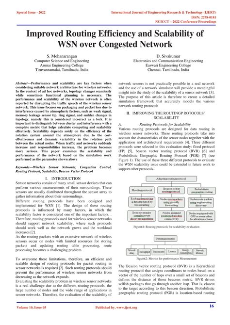 Pdf Improved Routing Efficiency And Scalability Of Wsn Over Congested Network