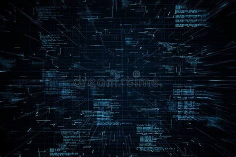 Abstract Glowing Coding Big Data Interface On Background Technology