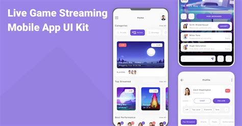 Live Game Streaming Mobile App Ui Kit By Uicube On Envato Elements