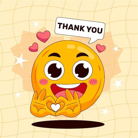 Premium Vector Hand Drawn Thank You Emoji Illustration