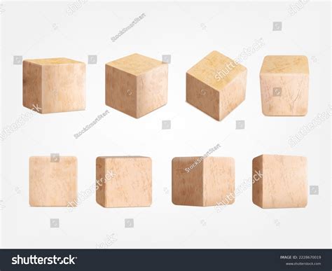 Realistic Wooden Blocks 3d Wood Cube Stock Vector Royalty Free 2228670019 Shutterstock