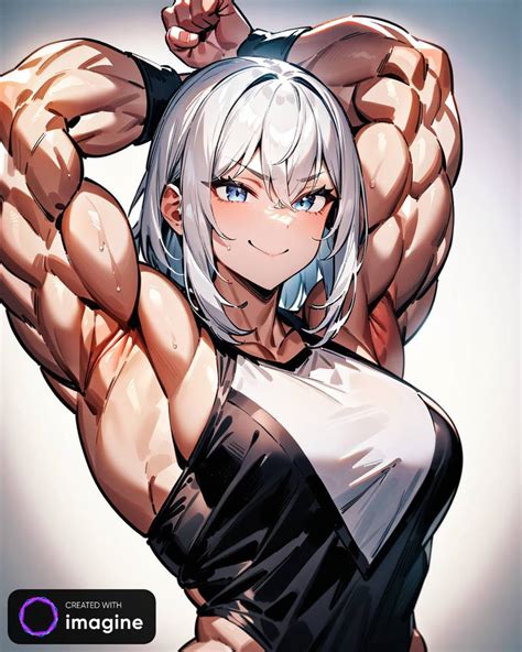 Ai Muscle Girl Flexing Biceps By Wakasaal On Deviantart