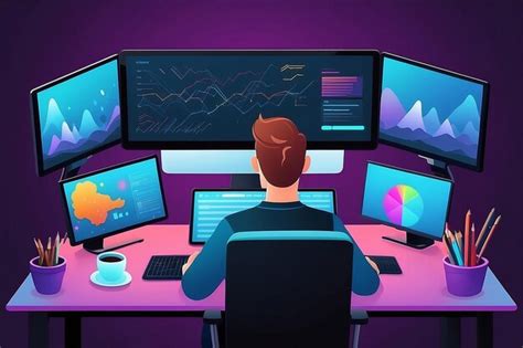 premium photo dualscreen setup for creative design vector flat style