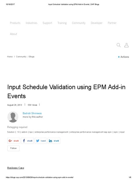 Input Schedule Validation Using Epm Add In Events Pdf Microsoft