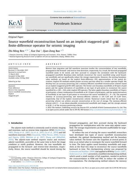 Pdf Source Wavefield Reconstruction Based On An Implicit Staggered
