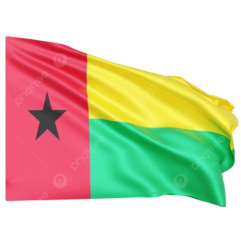 Guinea Bissau Flag Waving Guinea Bissau Flag With Pole Guinea Bissau