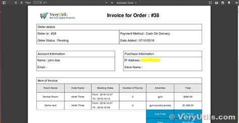 How To Generate Simple Pdf Invoice Using Fpdf Library Veryutils