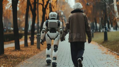 A Robot Companion To Improve Life Stock Illustration Illustration Of