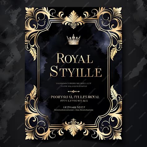 Premium Photo A Gold And Black Poster For Royal Style Wedding