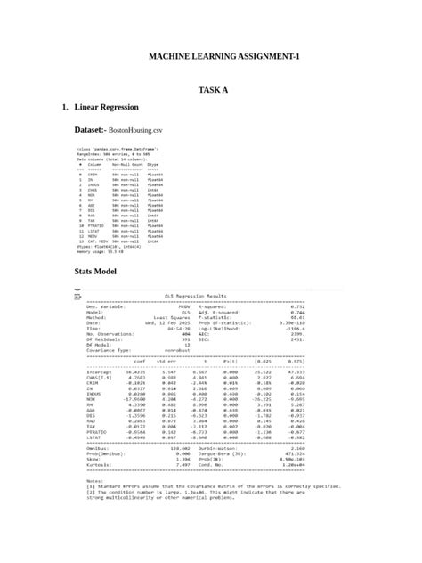 ml assigment 1 report pdf statistics statistical inference