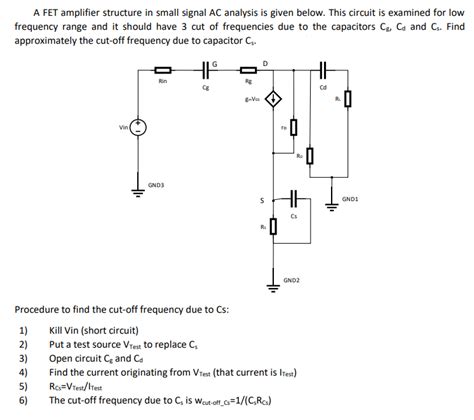 Solved A Fet Amplifier Structure In Small Signal Ac Analysis