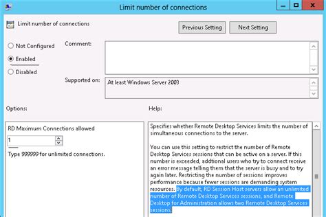 more than one remote desktop session on windows server server fault
