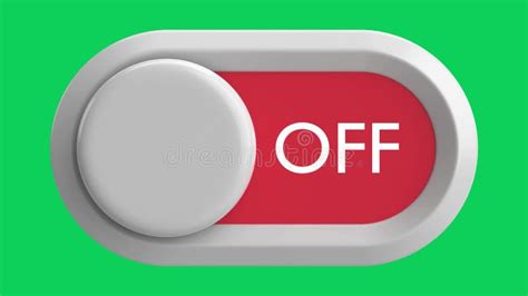 On Off Toggle D Slider Switch Button Animation Motion Graphic Isolated On Green Screen