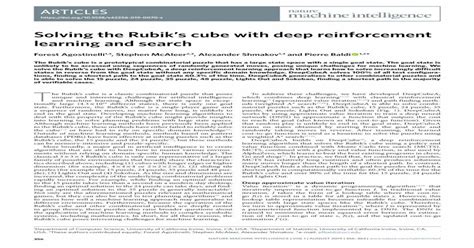 Pdf Solving The Rubiks Cube With Deep Reinforcement Learning Dokumentips