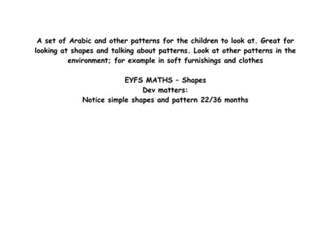 Patterns In Pictures Maths Eyfs Teaching Resources
