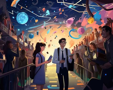 Premium AI Image A Computer Lab Filled With Students Exploring The Realms Of Technology Coding