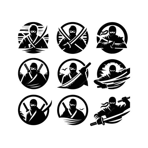Premium Vector Set Of Ninja Vector Illustration