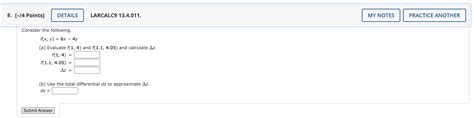 Solved Consider The Following F X Y 6x−4y A Evaluate