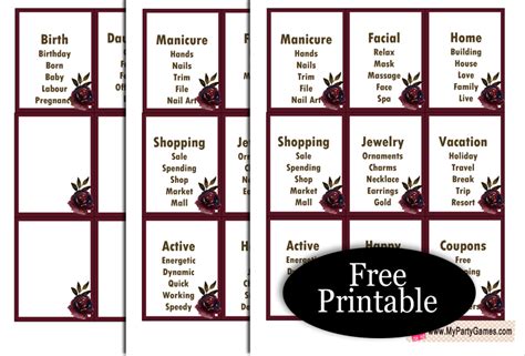 Free Printable Taboo Inspired Game Cards For Mothers Day