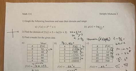 algebra math 114 sample midterm 3