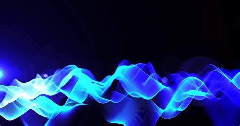 Abstract Background Blue Wave From Futuristic Hi Tech Waves Dots Pixel