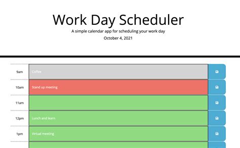 Github Jhugray Workdayscheduler