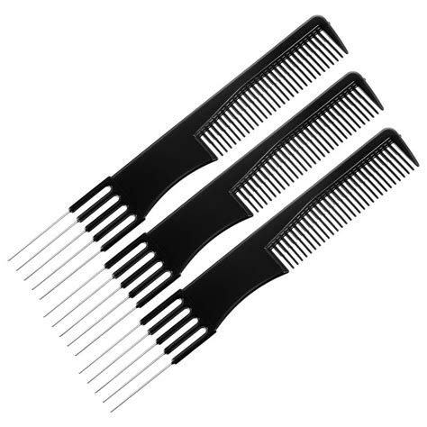 Thinp 3 Packs Comb With Metal Pickteasing Comb Pick Comb Lifting