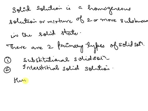 Solved What Is A Solid Solution Explain Substitutional Solid Solution And Interstitial Solid