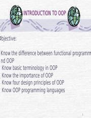 Lec 1 Intro To OOP And Java Pptx INTRODUCTION TO OOP Objective Know The Difference Between