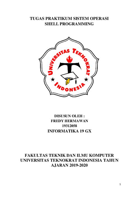 Pdf Tugas Praktikum Sistem Operasi Shell Programming