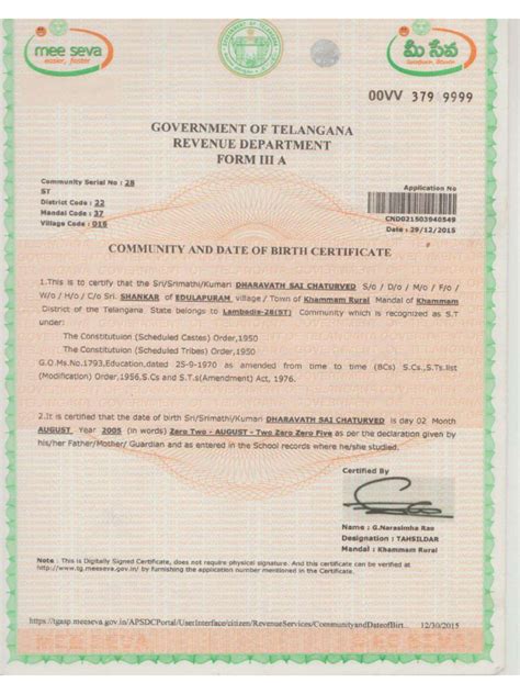Caste Certificate Dsc Pdf