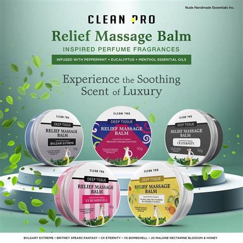 Clean Pro Relief Massage Balm Inspired Perfume Vs Bombshell Scent 50g Shopee Philippines