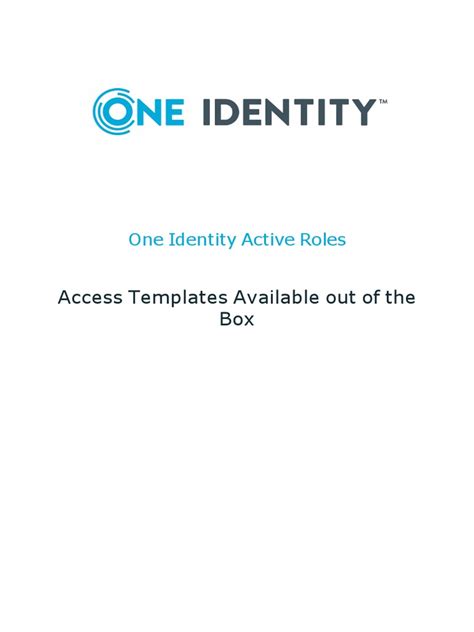 Activeroles Predefined Access Templates Guide Pdf