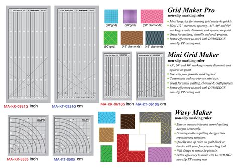 Grid Maker Pro Mini Grid Maker Wavy Maker Non Slip Marking Ruler