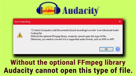 SOLVED Without The Optional FFmpeg Library Audacity Cannot Open This Type Of File YouTube