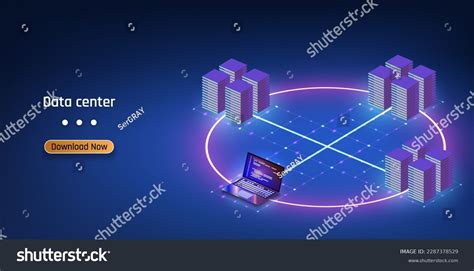 Datacenter Server Room Cloud Storage Technology Stock Vector Royalty Free