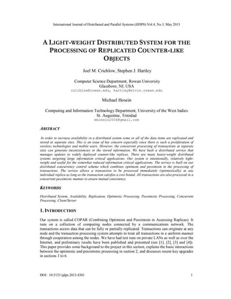 A Light Weight Distributed System For The Processing Of Replicated
